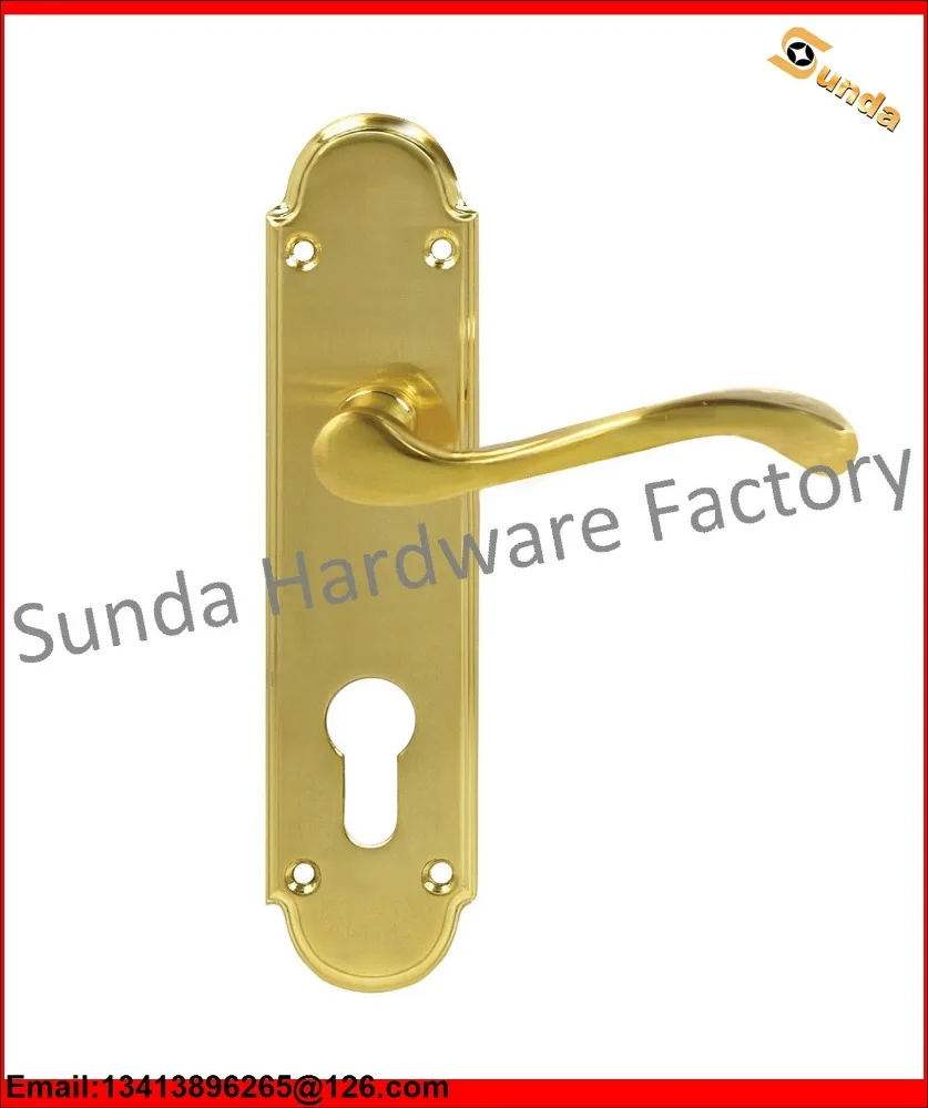 Golden Door Handle Cover Plate Can Be Customized on Base of Mortise ...