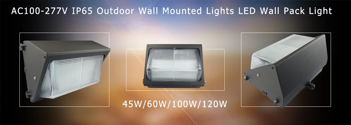 120LM LED Wall Pack Light IP65 Outdoor Waterproof 60W