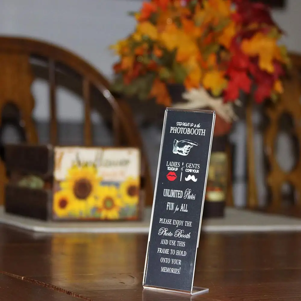 Wholesale L Shaped Clear Acrylic Slanted Photo Booth Frames