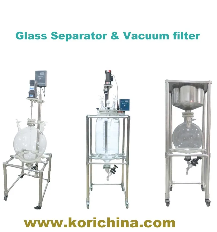 Lab Glass Separatory Funnel Set for Separating Immiscible Fluids ...
