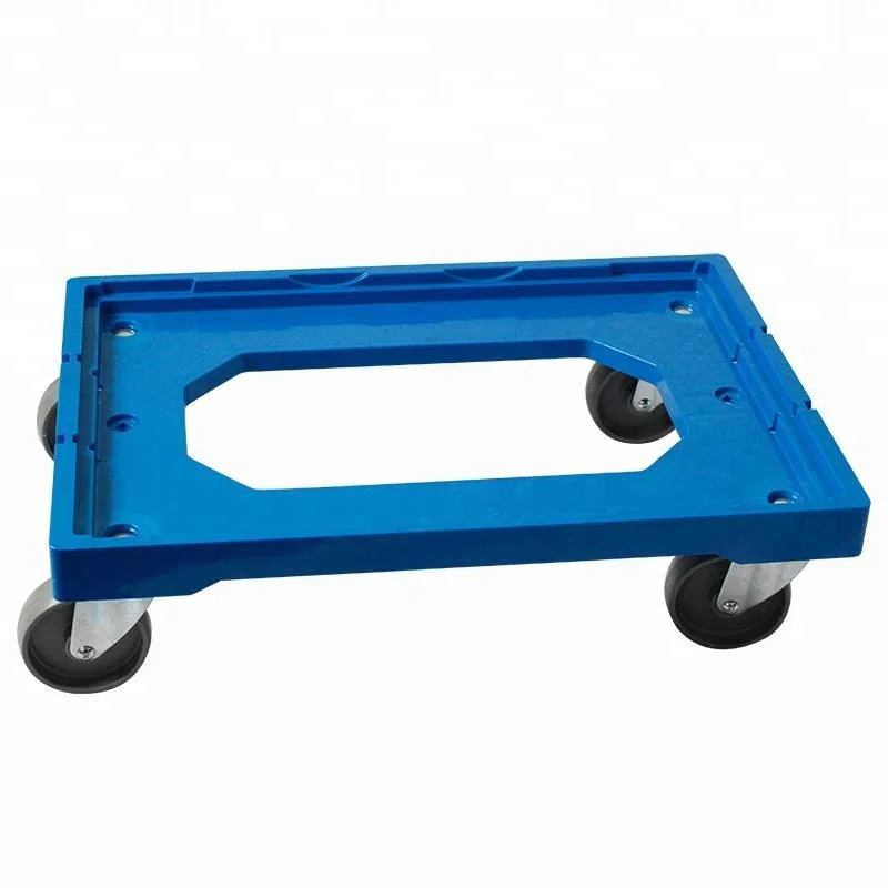 4 Wheeled Loading Heavy Duty Plastic Container Dolly For Industrial ...