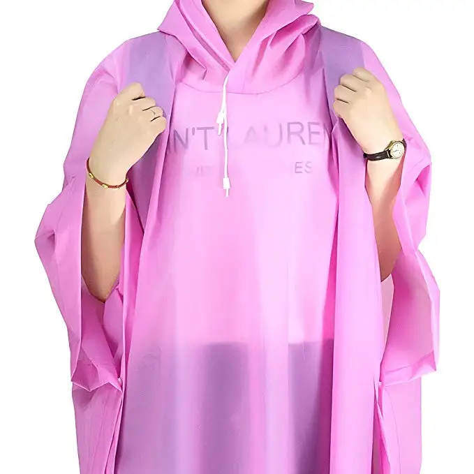 Reusable Kinds of Colors Foldable PEVA Raincoat Waterproof Rain Poncho ...