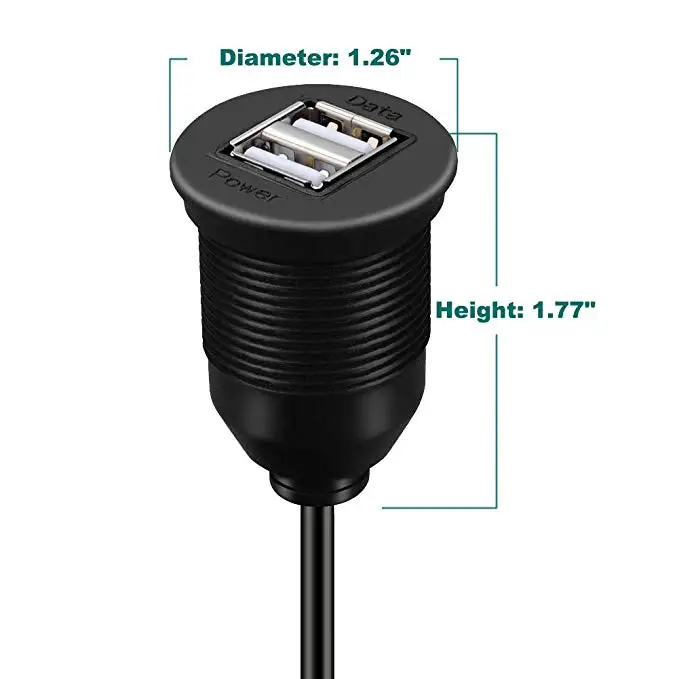 New Design 1M Dual USB Male Female Extension Panel Mount Cable Braid ...