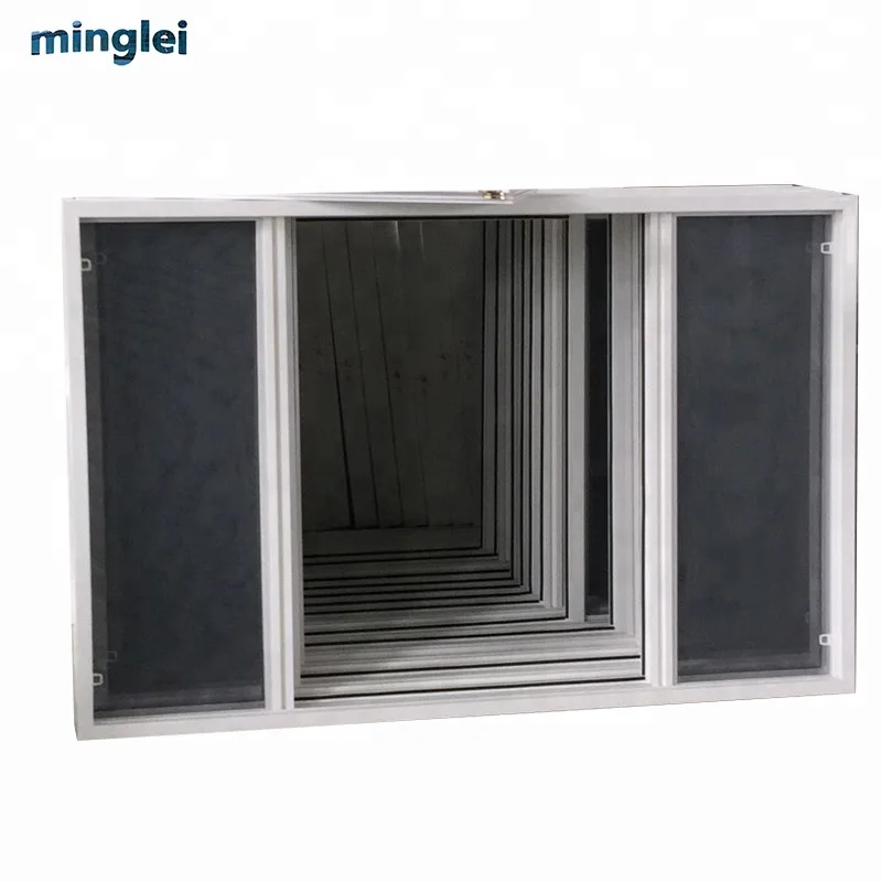 Minglei 3 panel triple pvc casement window 3 pane sliding windows ...
