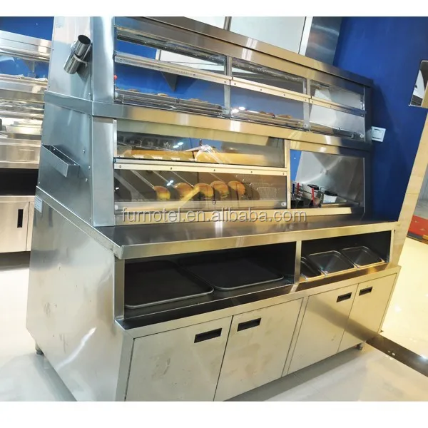 Fast Food Restaurant Burger & Fried Chicken Display Cabinet