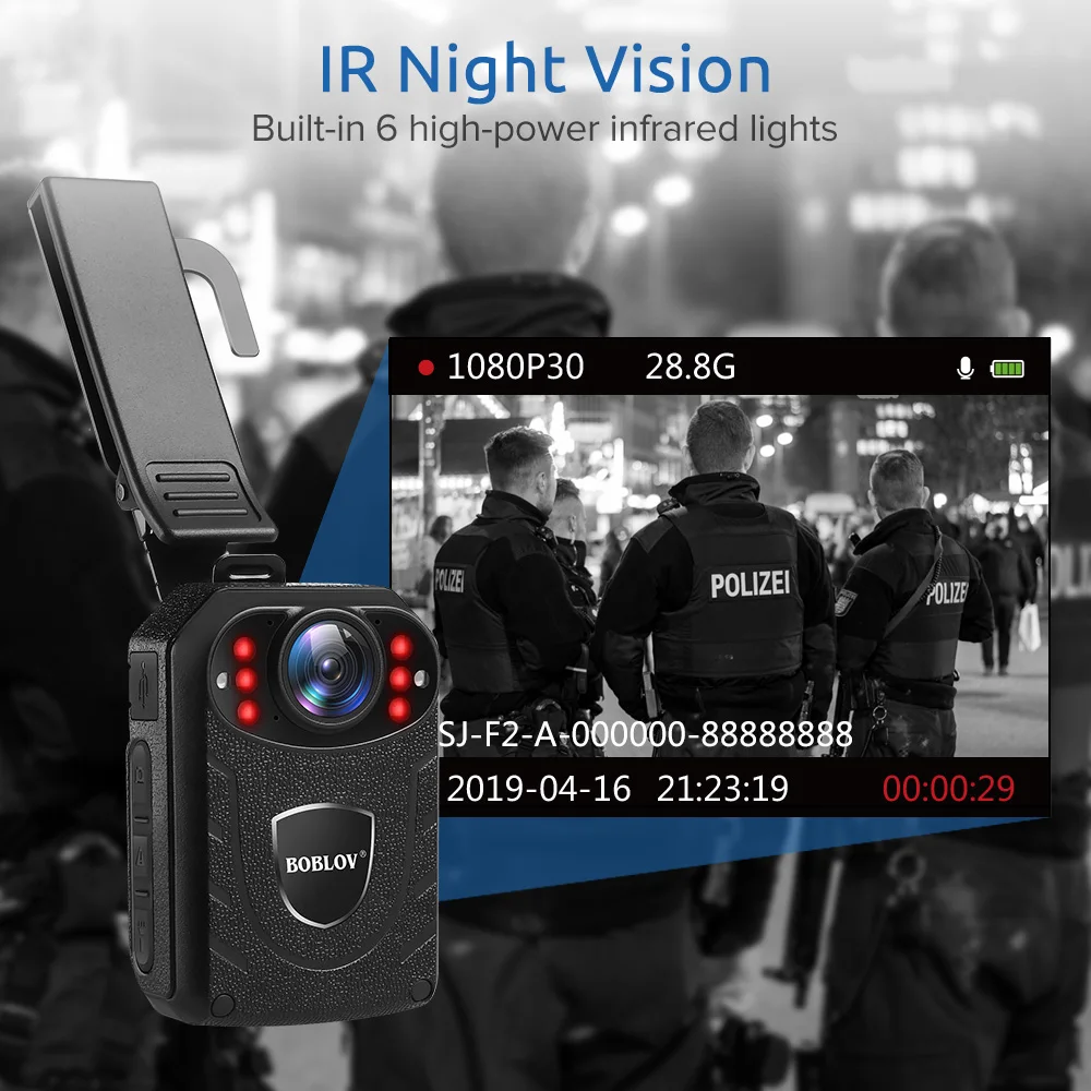 BOBLOV KJ21 Body Worn Camera 1296P with Night Vision - Perfect for ...