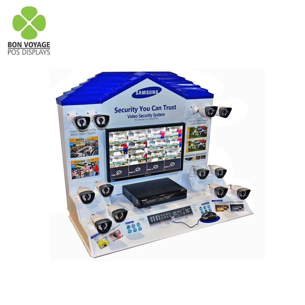 Battery Pop up Metal Floor Display Stand Rack for Retail Store