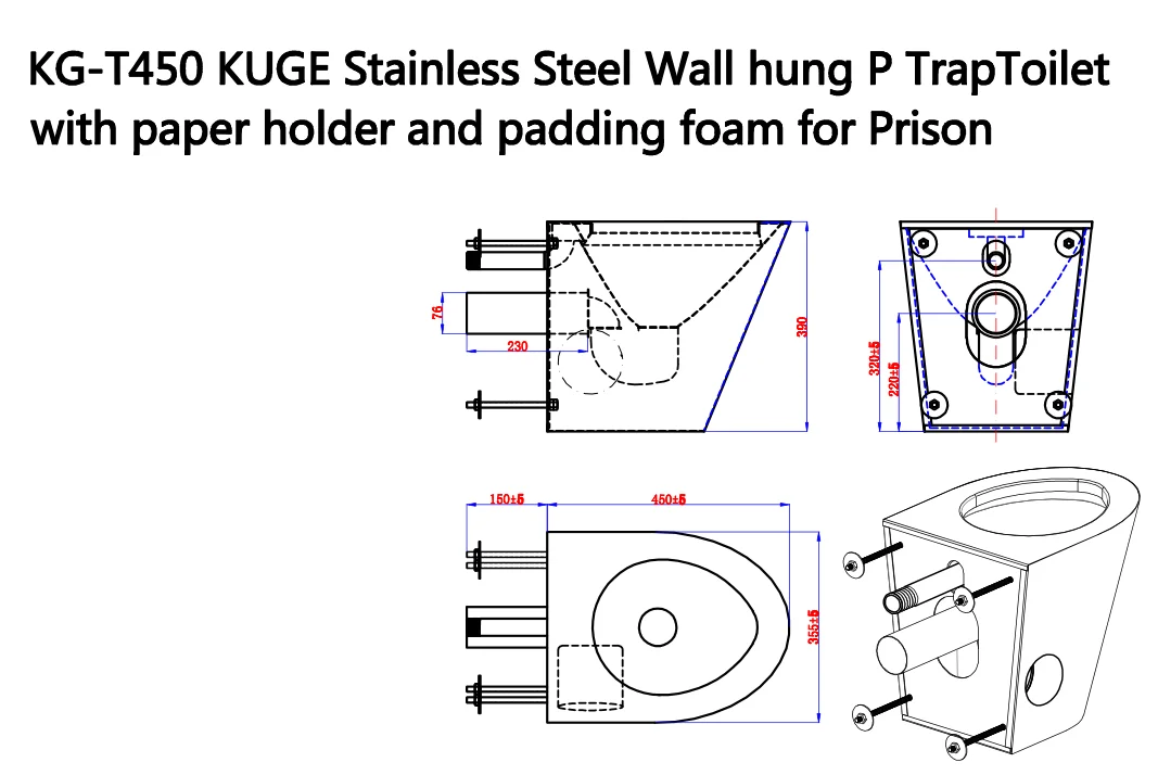 Vandal Resistant Toilet - Durable Stainless Steel Design