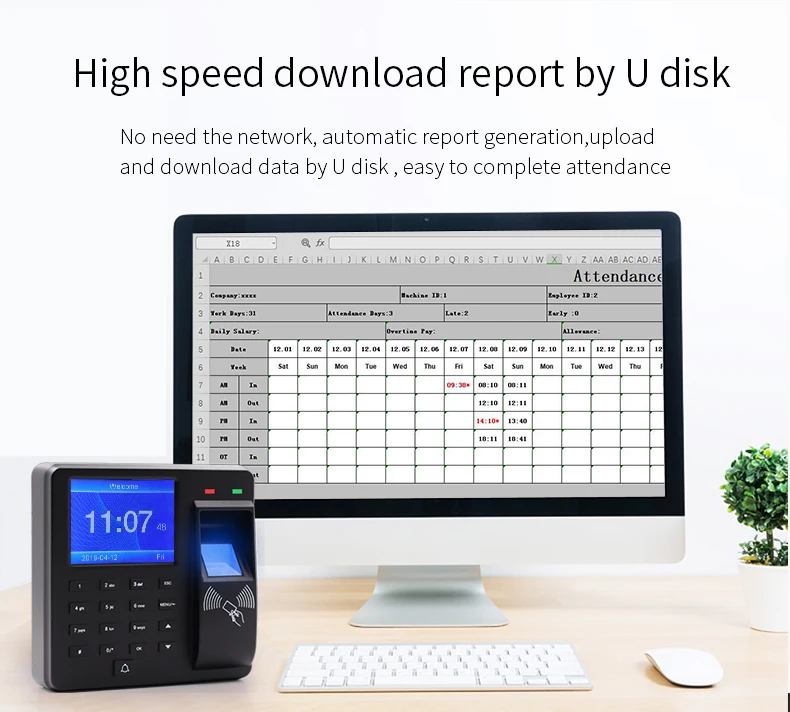Biometric ID Card & Time Clock Terminal System - M10
