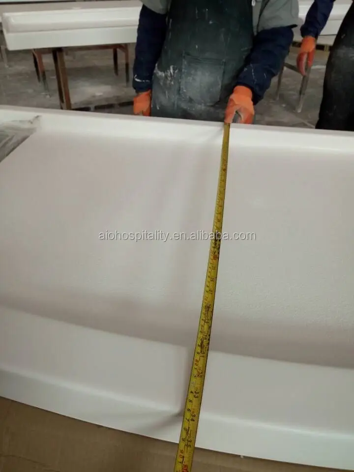 Curved Bowed Front Trench Drain Cultured Marble Shower Pan Cast Marble ...