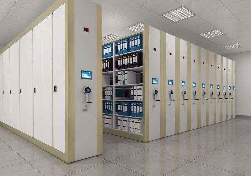 High-density Mechanical Library Mobile Shelving System Movable File ...