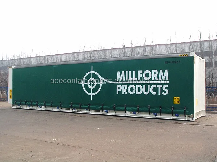 New High Cube 40ft Shipping Container with PVC Curtain Side Door for Sale