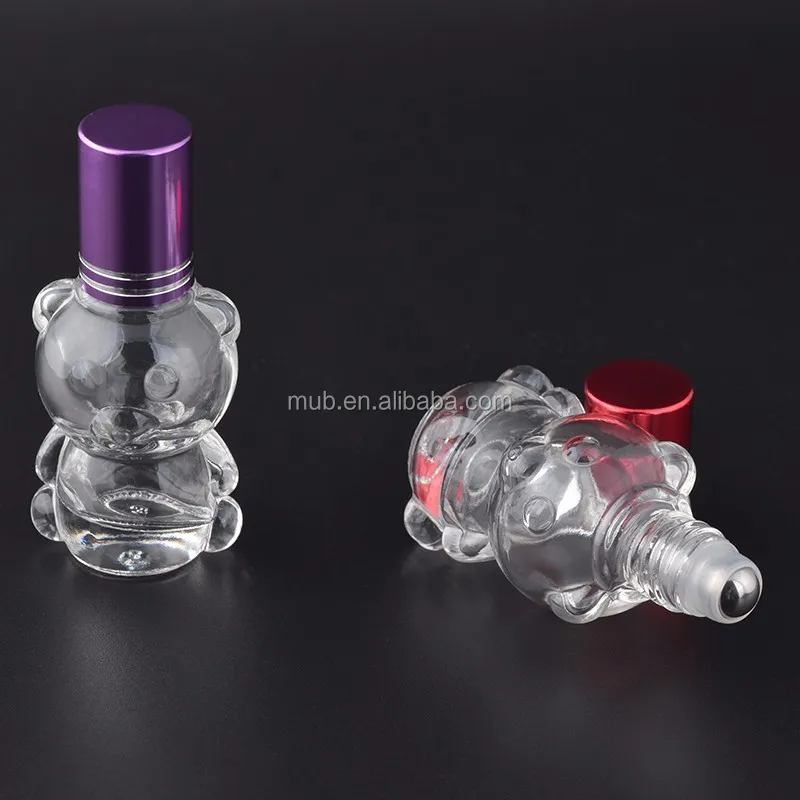 Mub 8ml Bear Shape Steel Ball Roll-on Refillable Perfume Bottle Cute ...