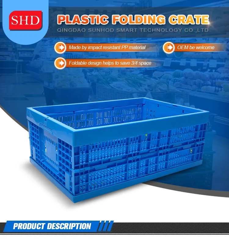 Foldable Stackable Recyclable Plastic Container Box Collapsible Storage ...