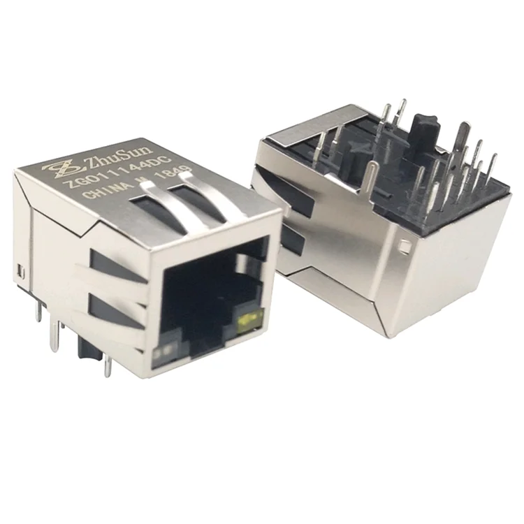 8P10C Gigabit Magnetic Jack Ethernet Female RJ45 Connector