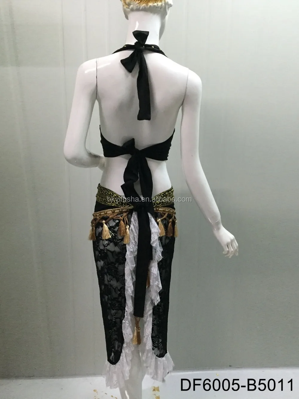 Sexy New Deep V Lace Top Apron Belly Dance Tribal Style Performance ...