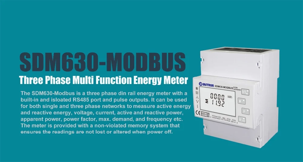 Sdm630-modbus Smart Energy Meter - Three Phase Solar Panel Meter