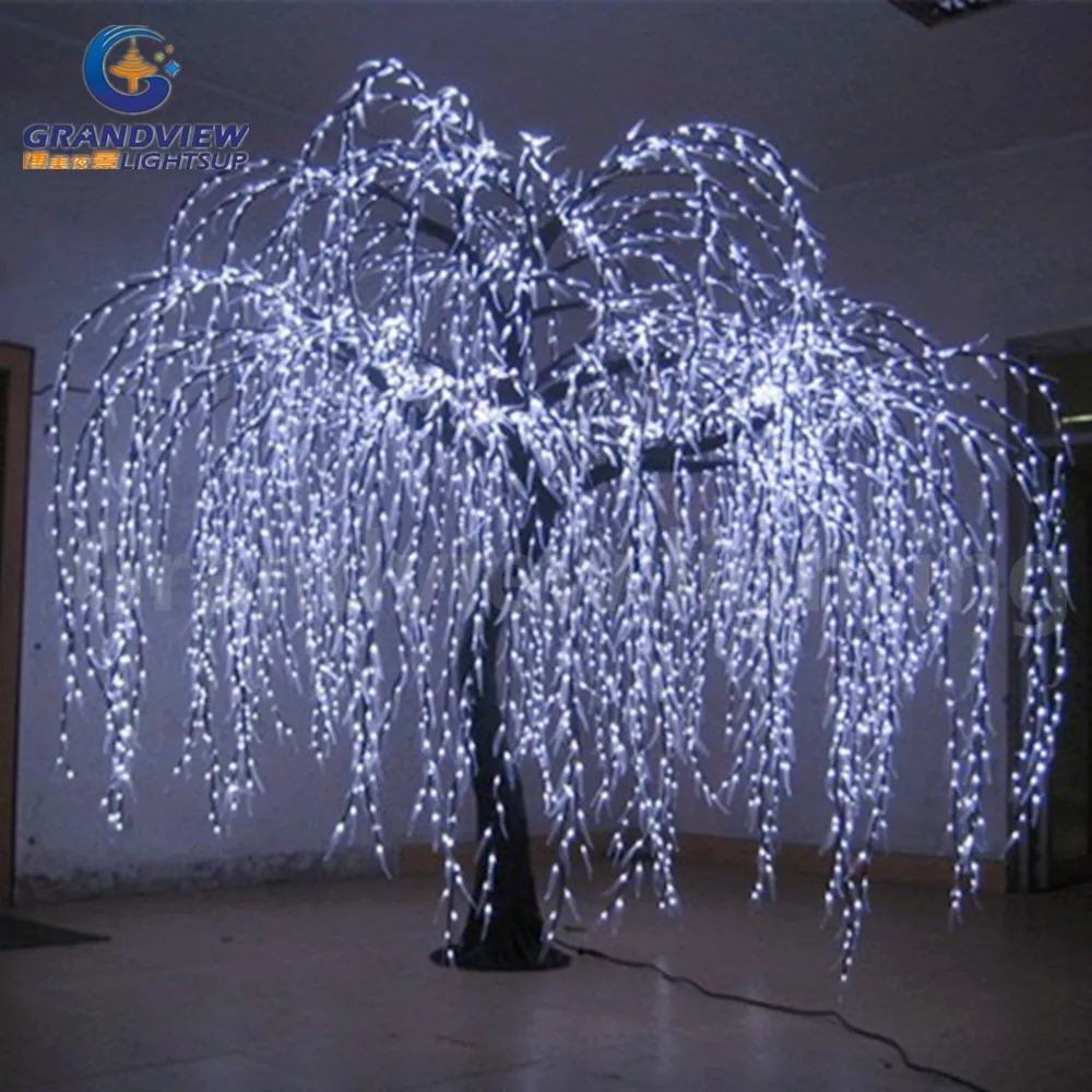 LED Artificial White Weeping Willow Tree Lights - 1-Year Warranty