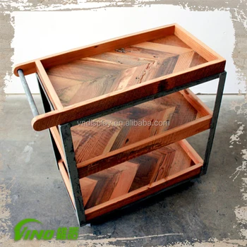 Vintage Wooden Display Rack,Antique Handmade Storage With Wheels ...