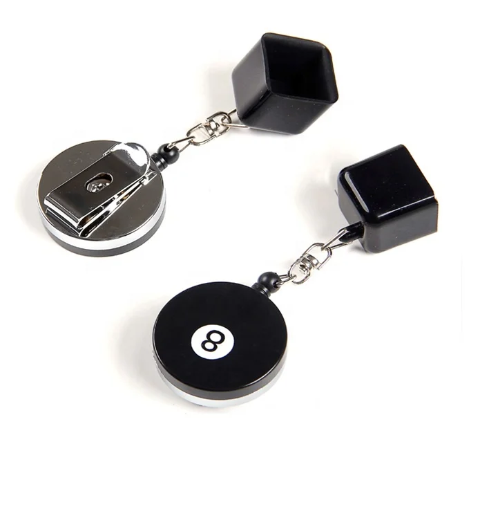 Black Retractable Pool Snooker Cue Chalk Holder With Flexible Wire And ...