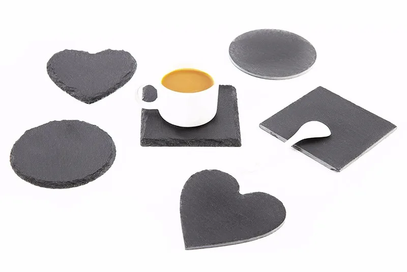 2022 Best Wholesale Rectangle Black Slate Coasters 10*10cm Customized ...