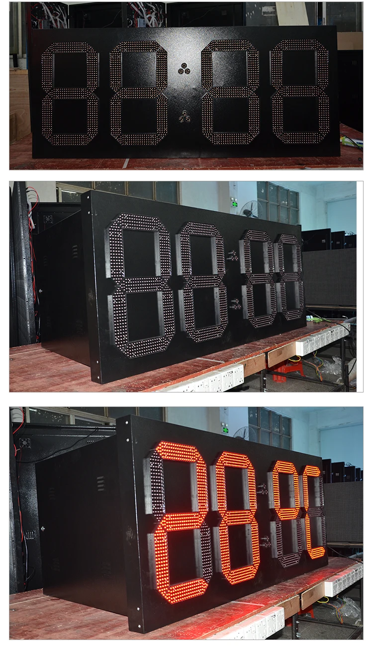 Outdoor Wall Mounted Large Led Digital Clock Billboard Led Clock ...