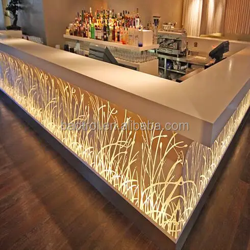 Bar Countertop Custom LED Quartz Solid Surface Lighted Bar