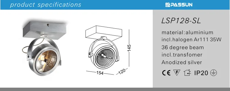 Commercial Ceiling Surface Mounted Ar111 Halogen Bulb Included ...