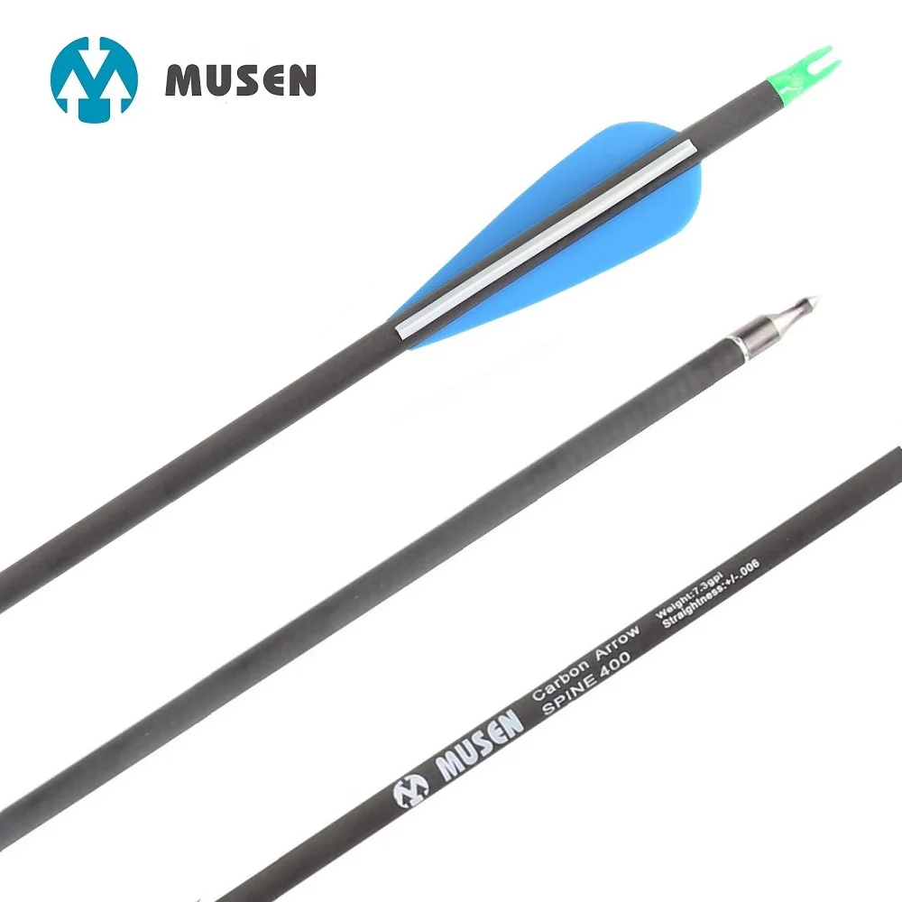 MUSEN Archery ID6.2mm pure carbon arrows 0.001 0.003 0.006 straightness ...