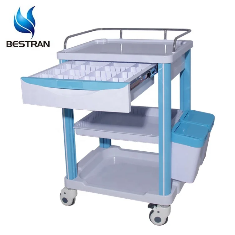 Bt-sit007 Hospital Equipment Dressing Trolley Hospital Trolley With Two ...