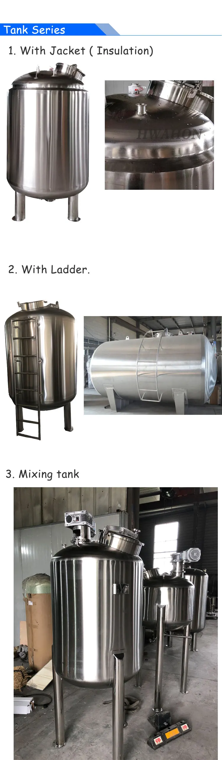 2000L SS304 Sterile Pure Water Tank for RO System - HWAHON