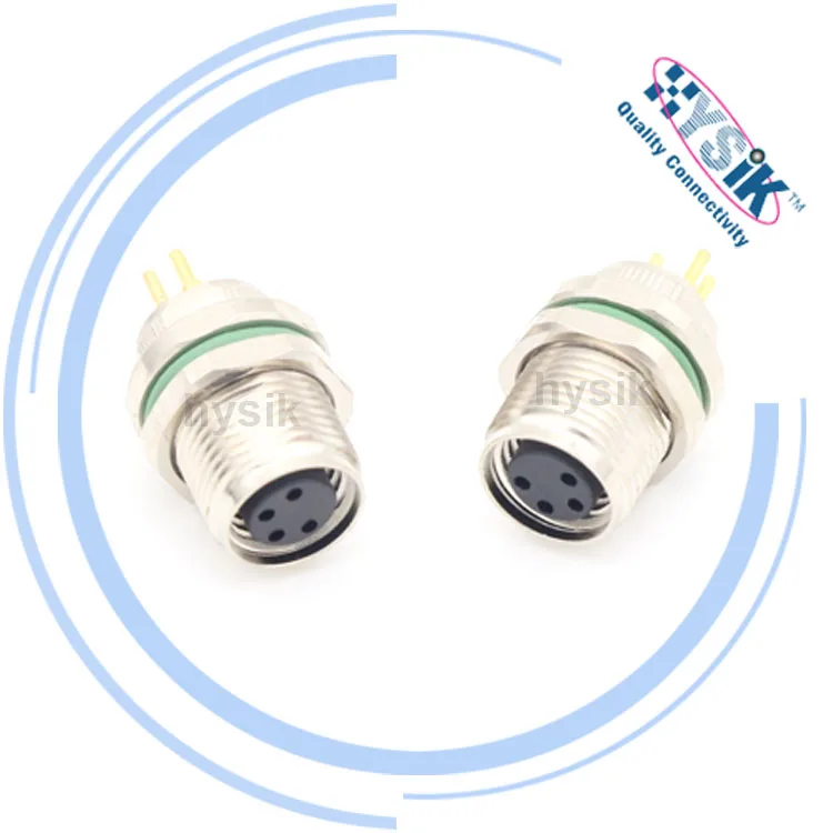 M8 Receptacle Circular Dip Solder 3 4 5 6 8 Pin Socket Connector ...