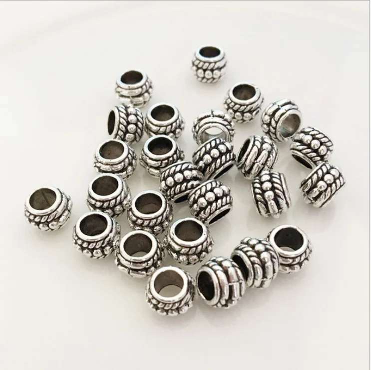 Tibetan Silver Gold Round Spacer Metal Beads Septum Spacers for Jewelry ...