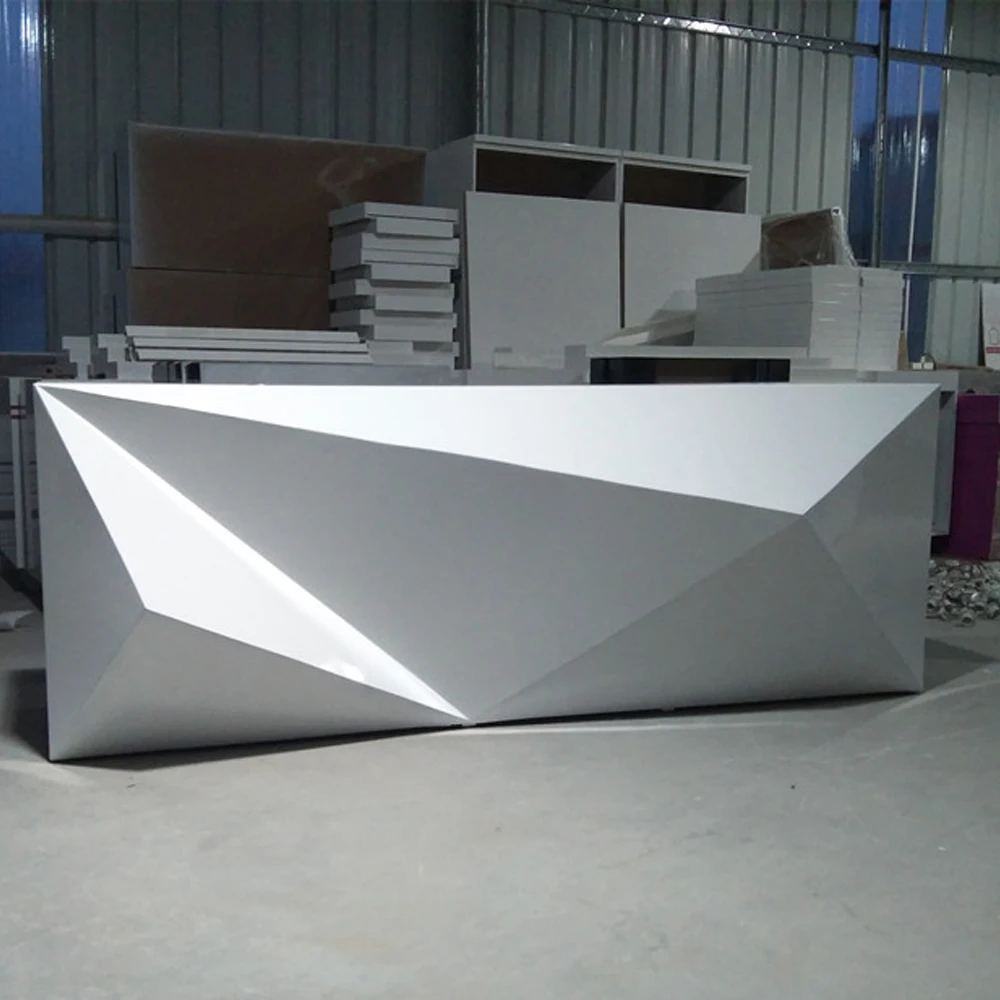 Modern White Small Curved Reception Counter Beauty Salon Store Front ...