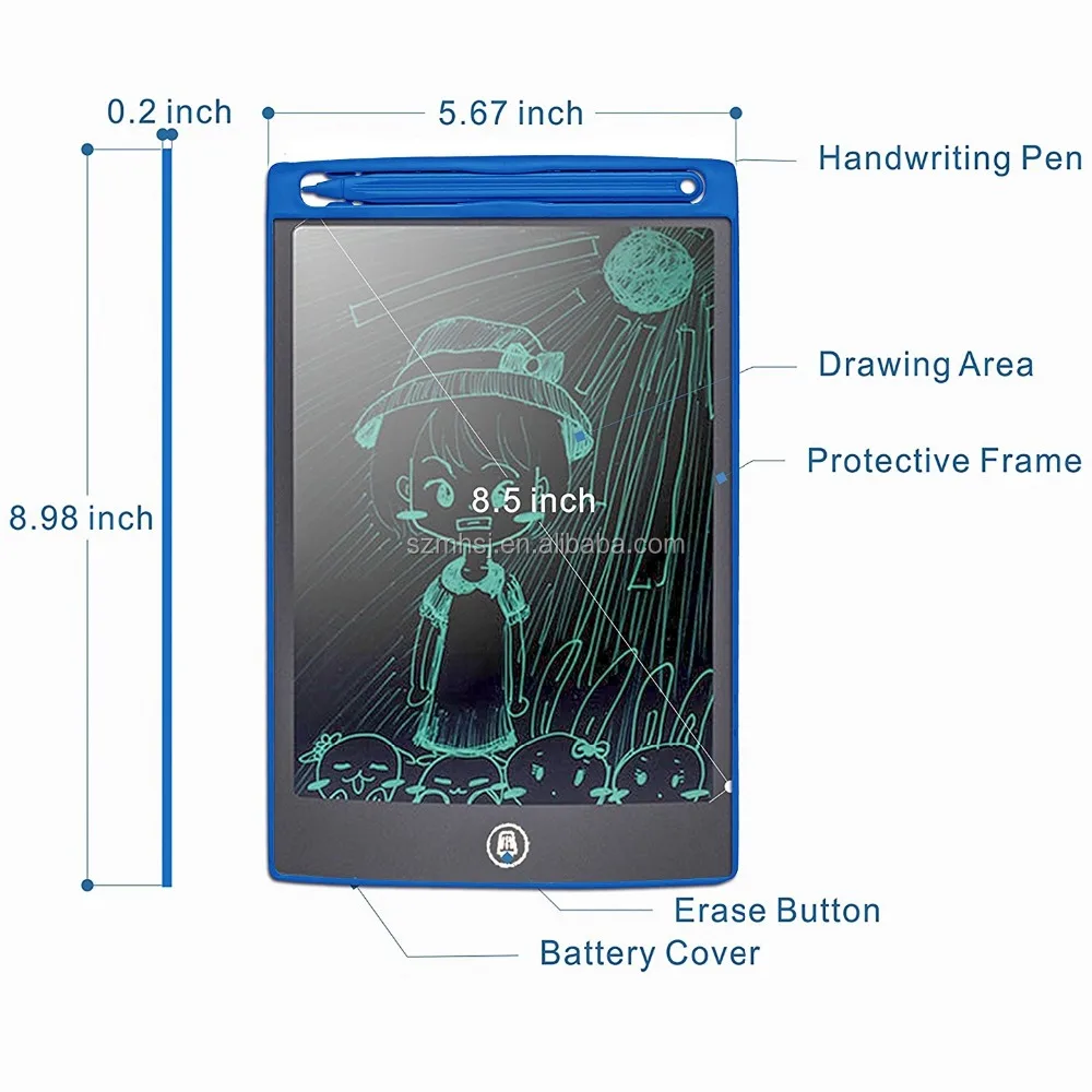 Lcd Drawing Tablet,8.5 Inch Portable Lcd Graphic Writing Pad Colorful ...