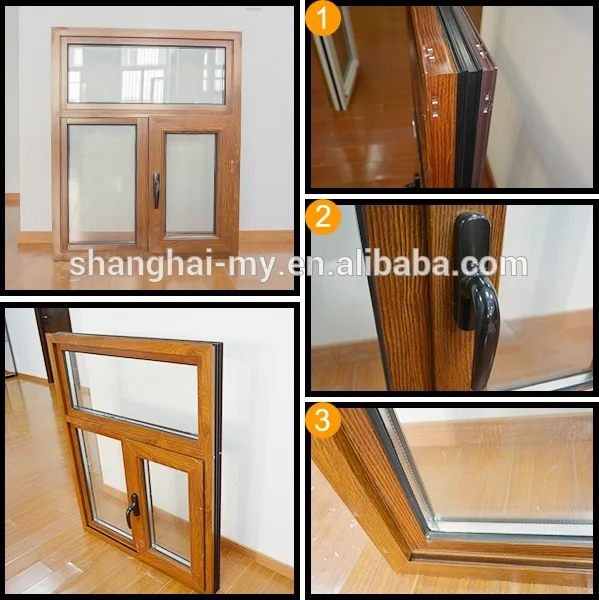 2.5mm UPVC Window Frame Thickness with 1.5mm Steel Wood Color PVC Window