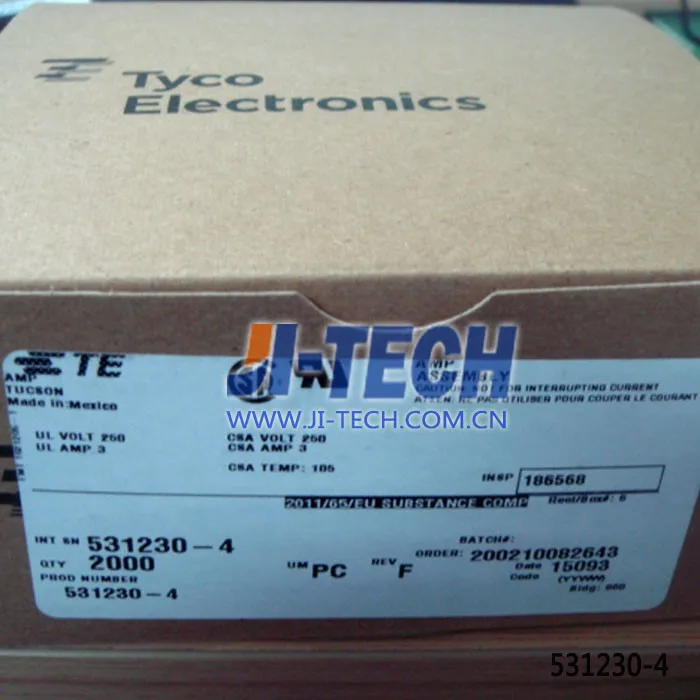 Connector Open Top 5.08mm Pitch 2 Pin Housing 531230-4 Shunt Wire To ...