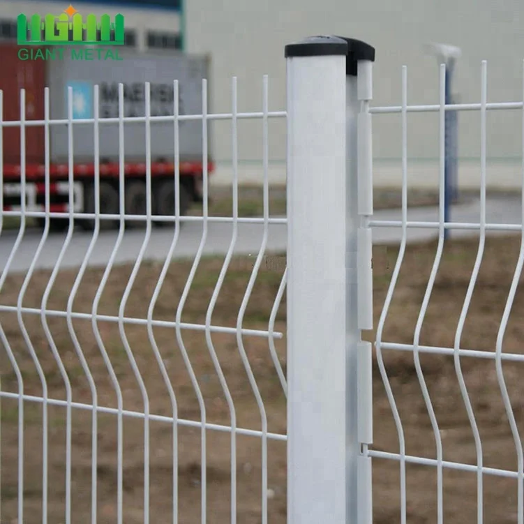 3D Curved Garden Fence Square Post Steel Iron Frame Galvanized+PVC ...