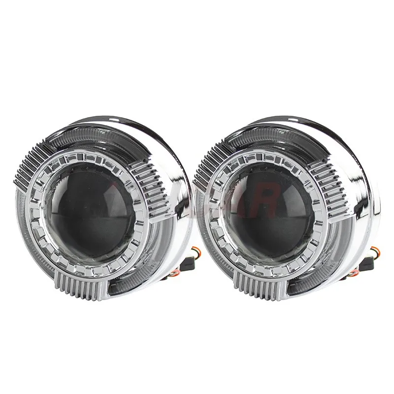 IPHCAR HID Projector Lens Cover Shrouds Dual Colors Angel Eyes 3 Inch ...