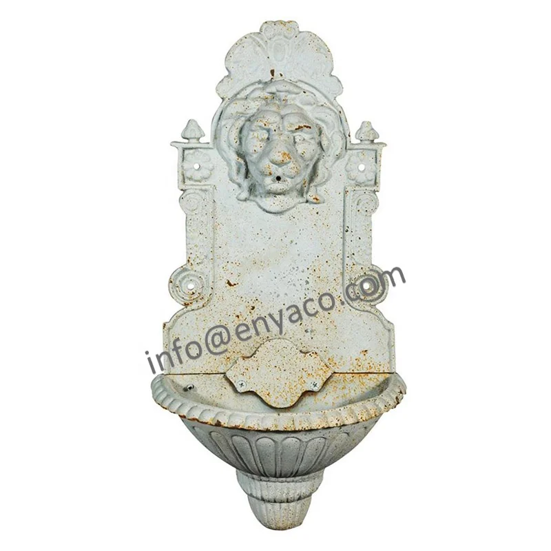 Antique Patio Classic Lion Head Iron Metal Waterfall Fountain