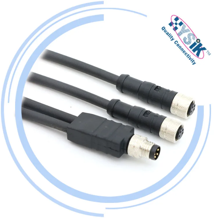 Equivalent To Binder Ip67 3 4 5 6 8pin Male Female Y Type Splitter 1 To ...
