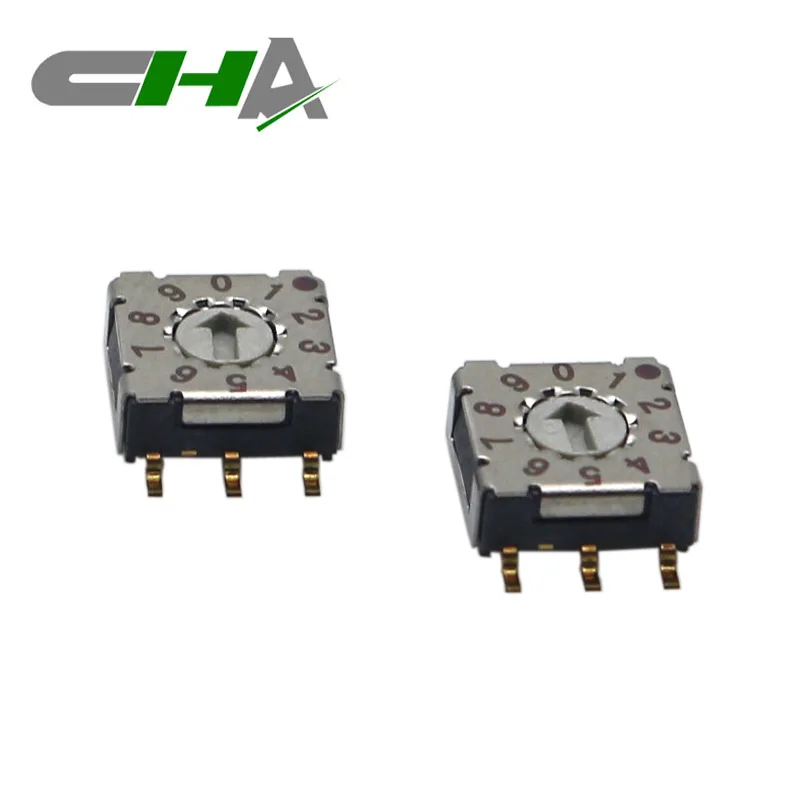 Hca Rc 7*7 Mm Series 10-position Hrought-hole Min Rotary Dip Switch ...