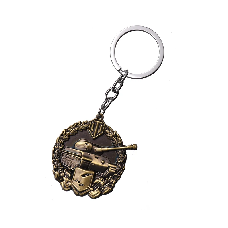 Classical Game World Of Tanks Key Chain Calm Medal Key Rings For Gift ...