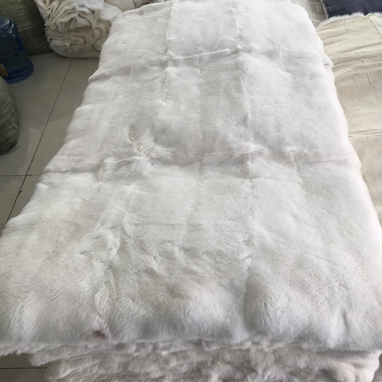 White Dyed Real Rex Rabbit Fur Plates Blanket Carpet - Buy Rex Rabbit ...