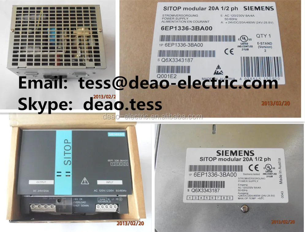 Siemens Sitop Modular 20a Ph 1/2 Fuente De Alimentación 6ep1336-3ba00 ...