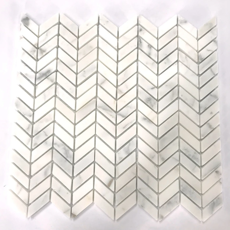 Good Luck Stone Calacatta Gold Fishbone Shape Marble Mosaic for Kitchen ...