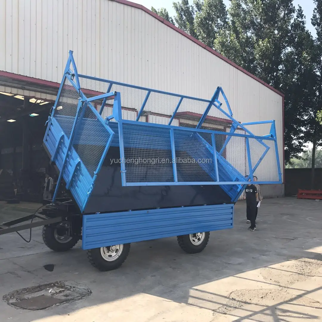 Farm Machine 2 Ton Single Axle Small Farm Tractor Trailer - Buy Compact ...