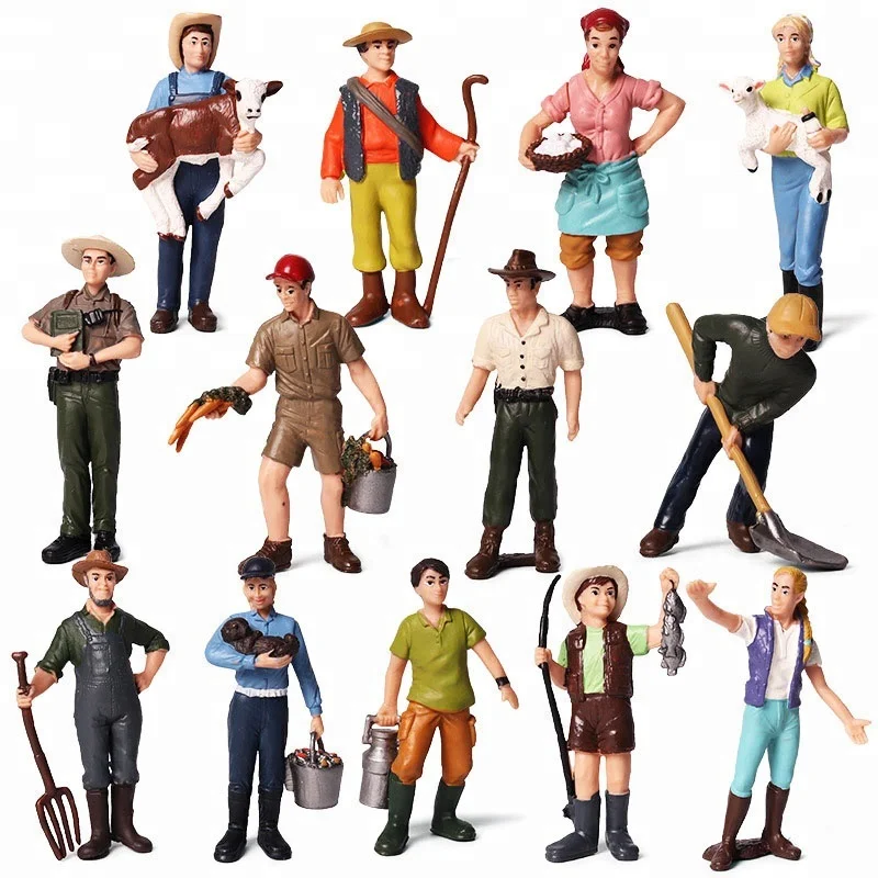 OEM New Style cute plastic mini farmer action figure figurines for gift ...