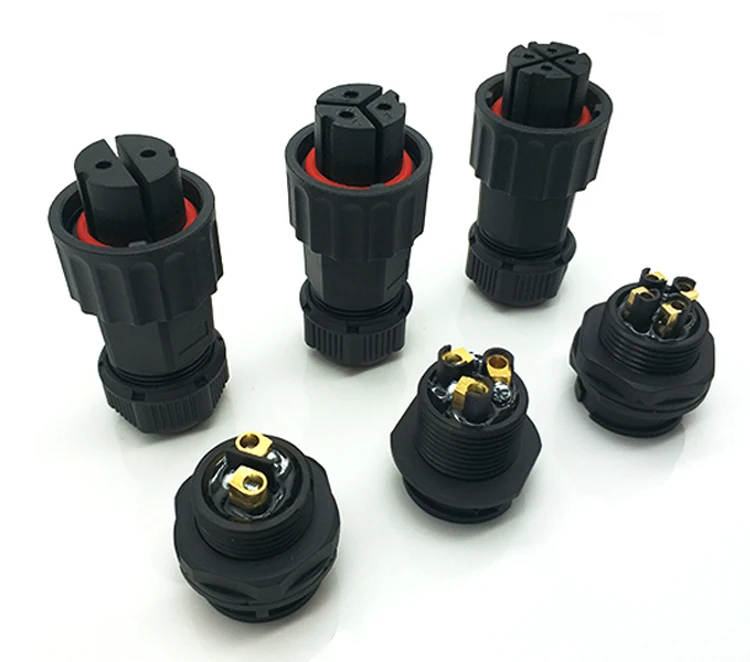 High Current 12v Male And Female Ip67 Waterproof Dc Power Adapter Gold ...