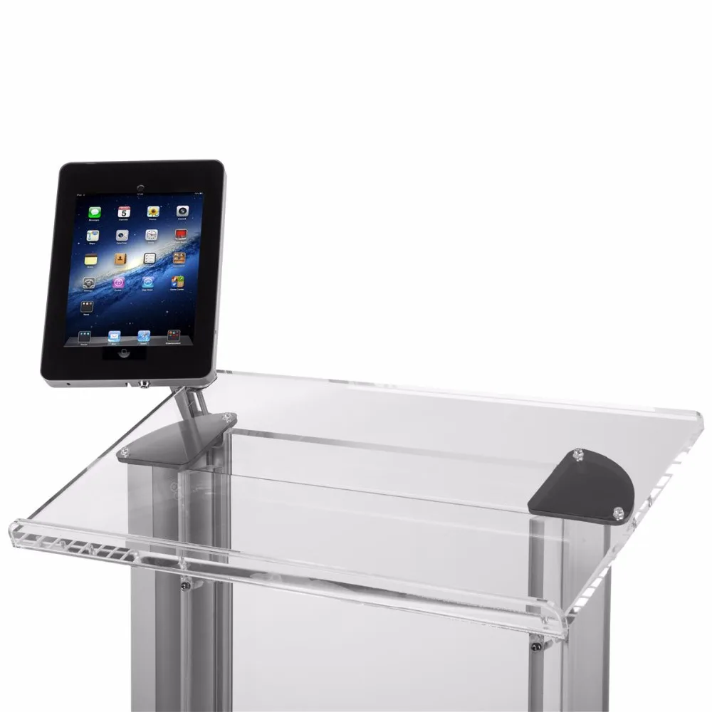 Silver Aluminum Sided Clear Pulpit Speaking Podium Acrylic Digital ...